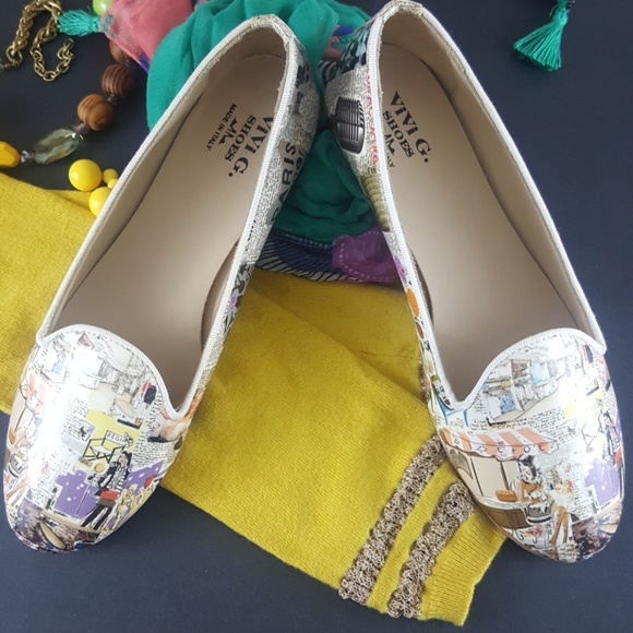 ViVi G. | Shoes | Vivi G Italian Leather Smoking Flats Multicolor ...